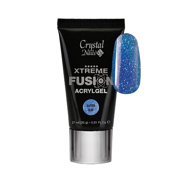 Xtreme Fusion AcrylGel - Glitter Blue 30g, akril gél, akril-hibrid gel ...